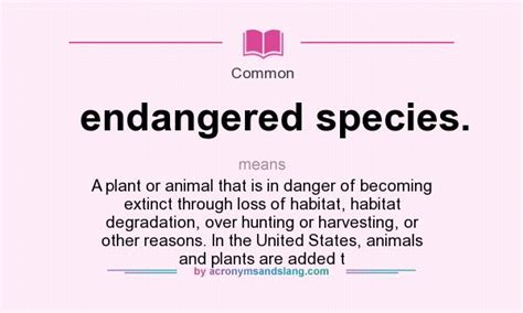What Does Endangered Species Mean Definition Of Endangered Species