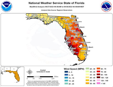 Large Florida Wind Map