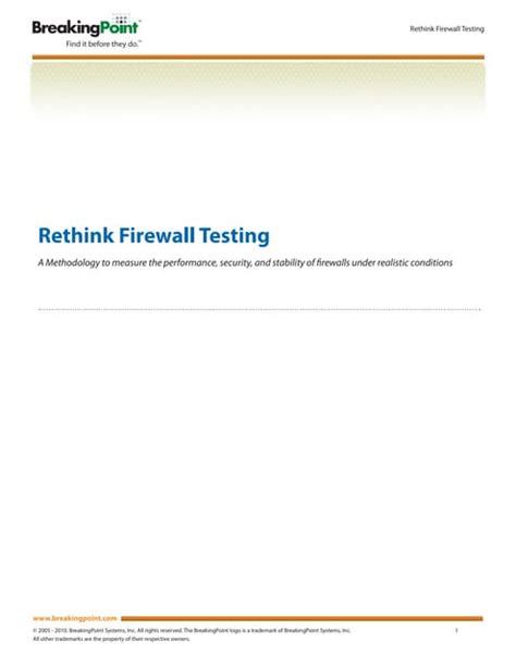 Firewall Testing Methodology Pdf