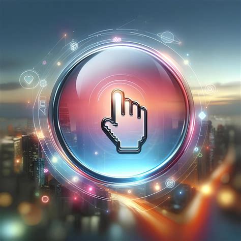 Premium Photo 3d Holographic Illustration Click Button