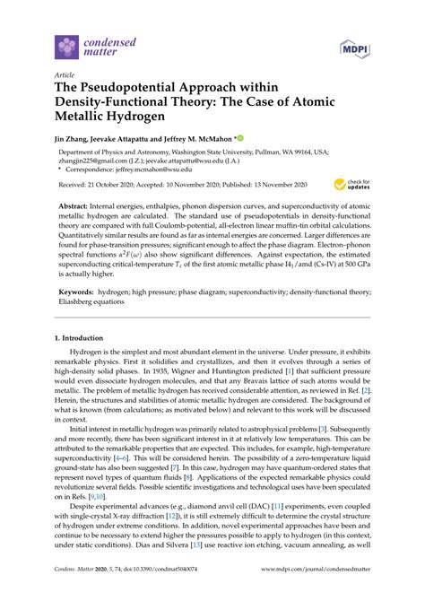 Pdf The Pseudopotential Approach Within Density Functional Theory The Case Of Atomic Metallic