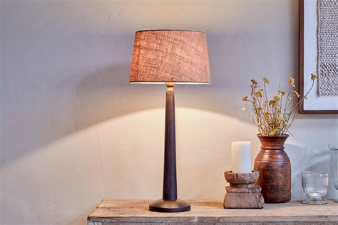 Sahar Mango Wood Table Lamp Dark Stain