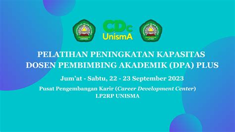 Pelatihan Peningkatan Kapasitas Dosen Pembimbing Akademik Dpa Plus Career Development Center