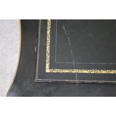 Ebonized And Gilded Chinoiserie Karges Leather Top Writing Executuve
