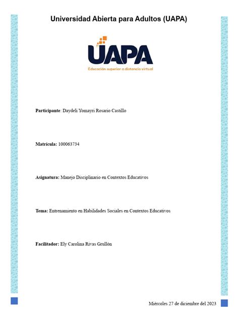 Tarea Viii Manejo Del Aula Pdf Sicología Psicología Social