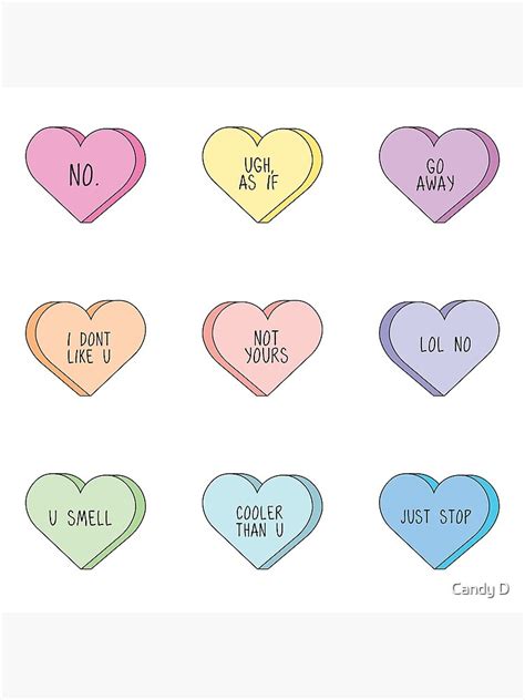 Rude Candy Hearts Poster By Inkha Redbubble