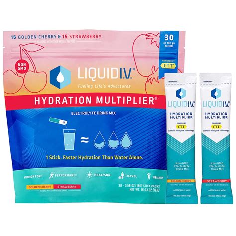 Liquid Iv Hydration Multiplier Electrolyte Drink Mix Golden Cherry