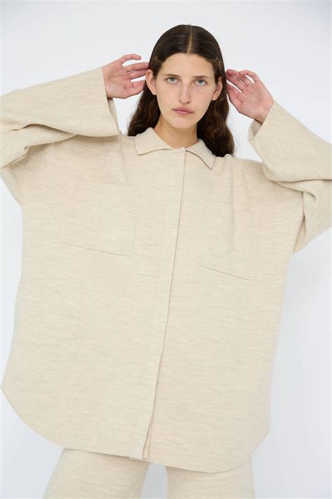 Lauren Manoogian Double Knit Big Shirt In Ecru Oroboro Store New