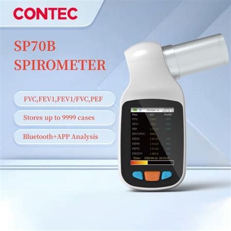 Contec Handheld Spirometer Lung Volume Checking Device Fvc Fev1 Fev1 Fvc Pef Bluetooth App