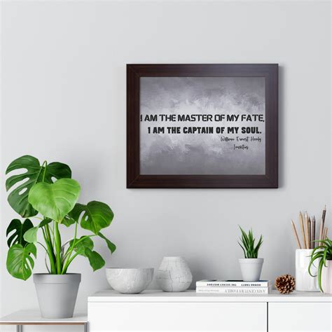 Motivational Framed Poster Invictus Poem William Ernest Henley