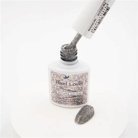 Esmalte Em Gel Refletivo Glitter Diamantado Real Love Cor Usina Das Unhas