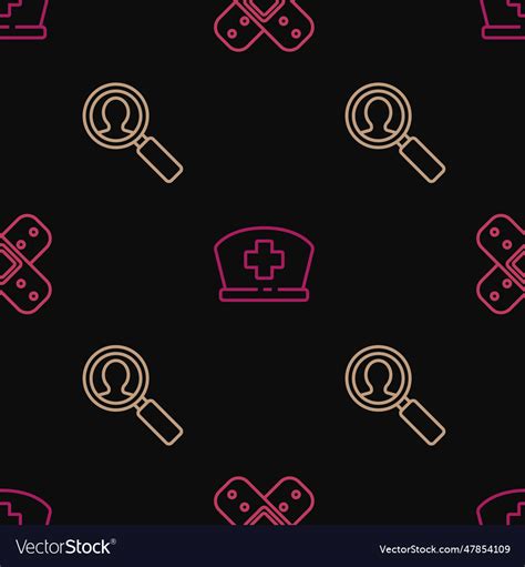 Set Line Crossed Bandage Plaster Medical Analysis Vector Image