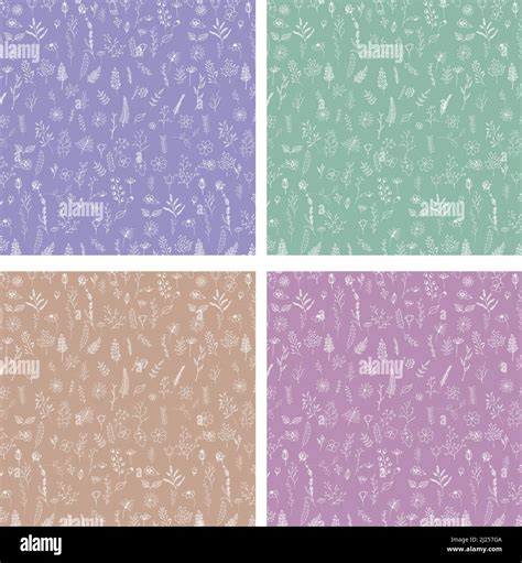 Leafy Floral Background Pattern Set Stock Vector Image And Art Alamy