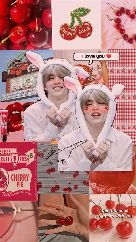 The Collage Shows Two People In Bunny Ears And Cherries One Holding A