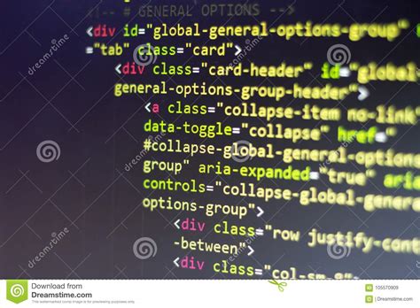 Html Code Computer Programming Source Code Abstract Screen Of Web
