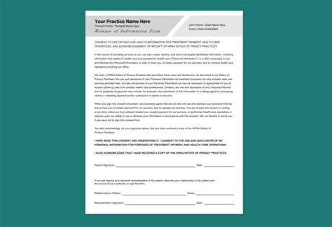 Mental Health Release Of Information Form Pdf Artofit