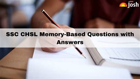 SSC CHSL Memory Based Question Paper 2024 List Of Questions Asked In