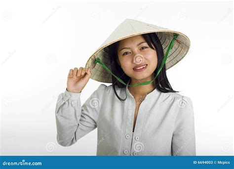Asian Girl Vietnamese Style Stock Image Image Of Leaf Fashion 6694003