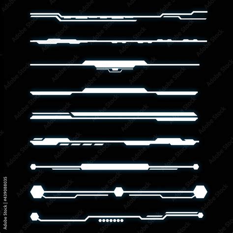 Set Of Sci Fi User Interface Elements Futuristic Technology Frames Interface Hud Element Design