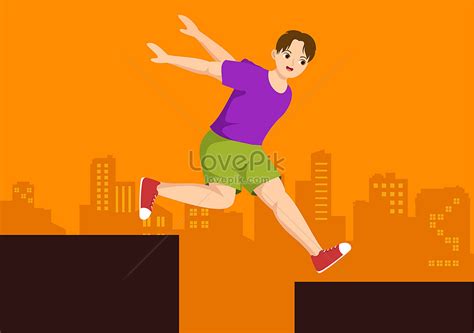 파쿠르 스포츠 일러스트레이션 일러스트 무료 다운로드 Lovepik