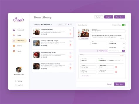 Dashboard Item Library Input Page For Food Merchant By Rezkytama Putra On Dribbble