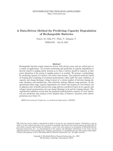Data Driven Prediction Of Battery Cycle Life Before Capacity