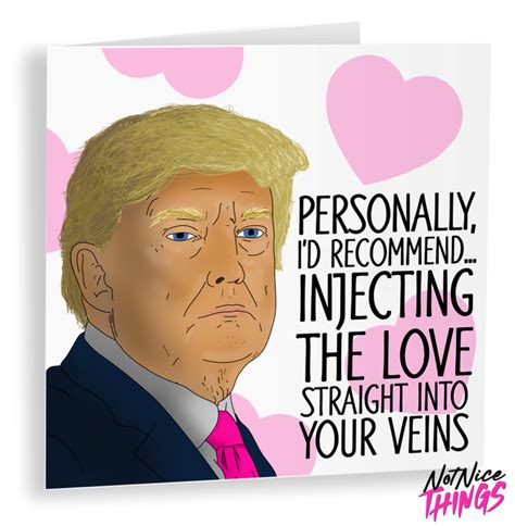 Inject The Love Funny Donald Trump Valentines Anniversary Card