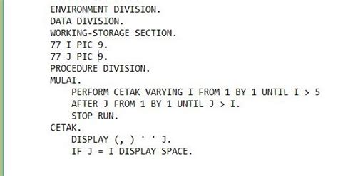 cholid nur fachri perulangan pada cobol menggunakan perform varying