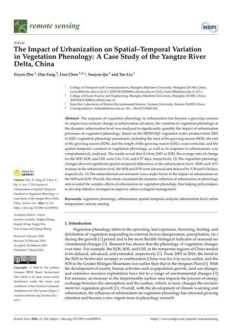 Pdf The Impact Of Urbanization On Spatialtemporal Variation In