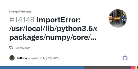 importerror usr local lib python3 5 dist packages numpy core