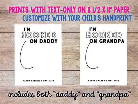 Fathers Day Handprint Craft Hooked On Daddy Hooked On Etsy