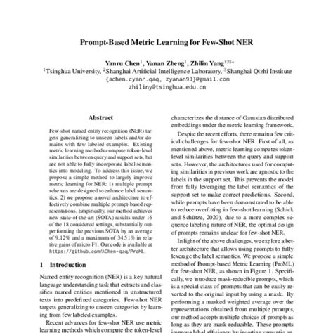 Prompt Based Metric Learning For Few Shot Ner Acl Anthology