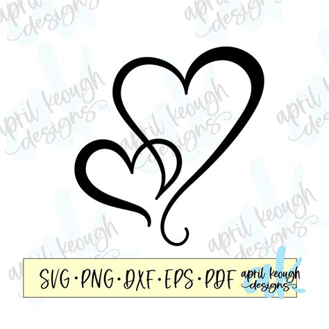 Double Heart Swirl Svg Two Hearts Svg Double Heart Clip Art Double