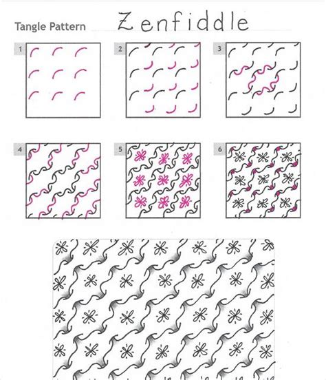 How To Draw ZENFIDDLE Zentangle Patterns Zentangle Drawings Doodle Patterns