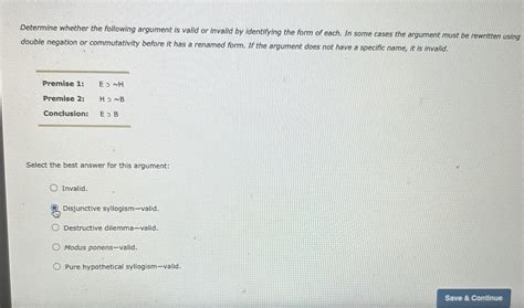 Determine Whether The Following Argument Is Valid Or