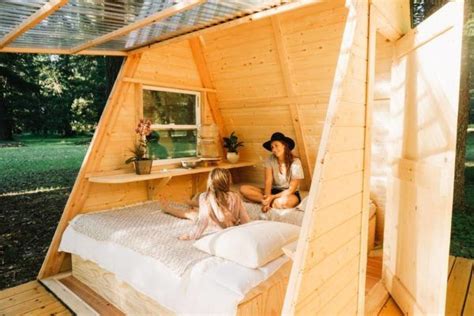Micro A Frame Cabin In The Woods A Frame Cabin Tiny Cabin Cabins In The Woods