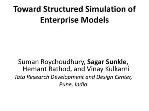 Toward Structured Simulation Of Enterprise Models Ppt