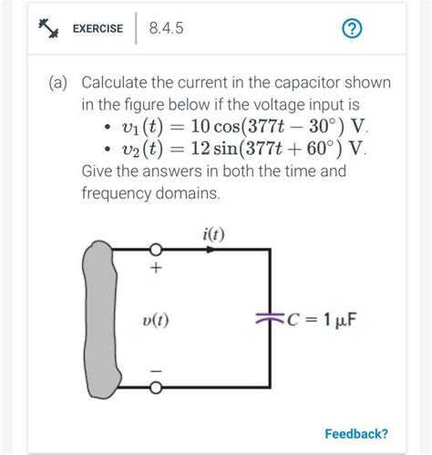 Solved Calculate The Current In The Capacitor Showr In The Chegg Com