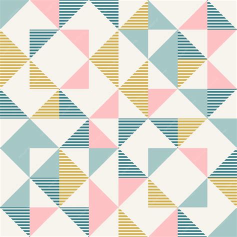Premium Vector Abstract Geometry In Retro Colors Diamond Shapes Geo Pattern