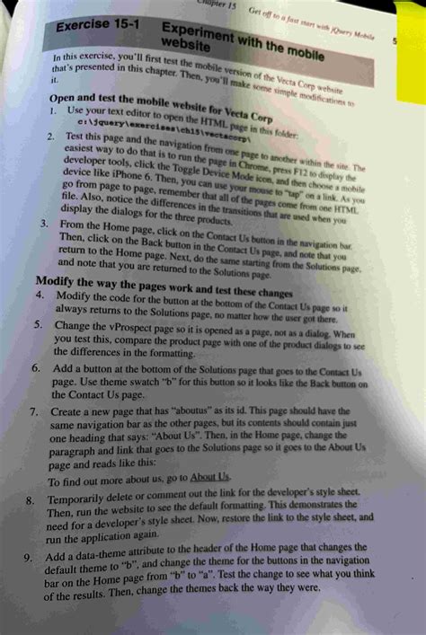 Solved Exercise 15 1 ﻿experiment With The Mobile Websitein