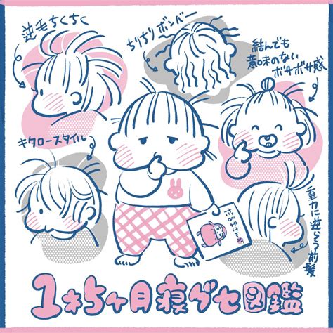 寝癖が凄すぎて毎朝奮闘しています 育児絵日記 unasushiの漫画