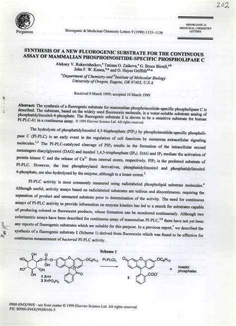 Pdf Synthesis Of A New Fluorogenic Substrate For The Continuous Assay