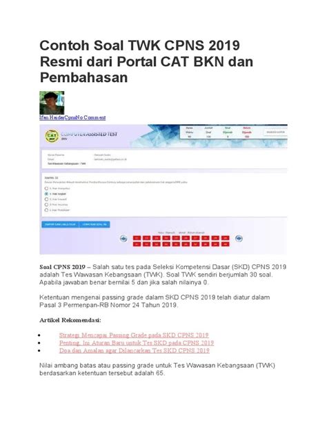 Contoh Soal Skd Cpns 2021 Contoh Surat Resmi