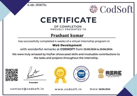 Prashant Maurya On Linkedin Intership Webdevelopment Codsoft