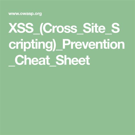 Xsscrosssitescriptingpreventioncheatsheet Prevention Content