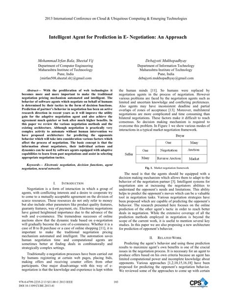 Pdf Intelligent Agent For Prediction In E Negotiation An Approach