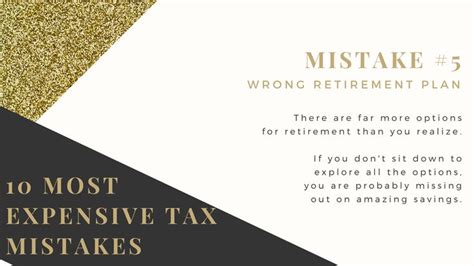 10 Most Expensive Tax Mistakes Retirement Tax Mistakes Tax