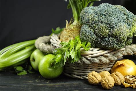 Green Vegetables And Fruits Celery Apples Celery Root Celer Stock