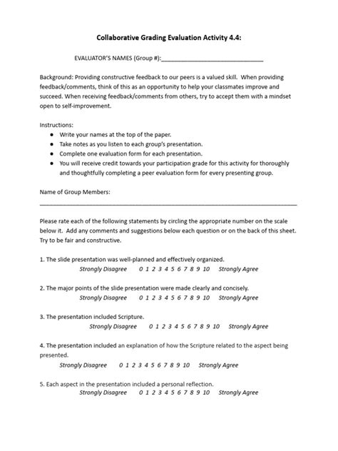 Collaborative Grading Evaluation Download Free Pdf Cognition