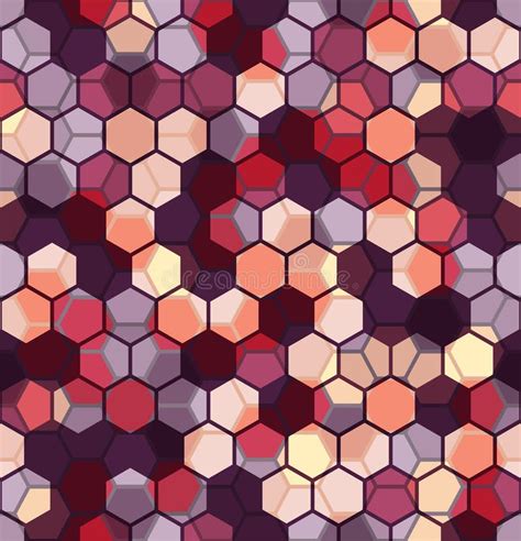 Modern Seamless Pattern Of Hexagons Multicolor Abstract Geometric